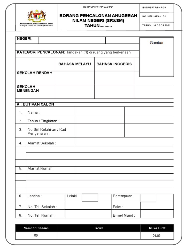 Borang Pencalonan Calon | PDF