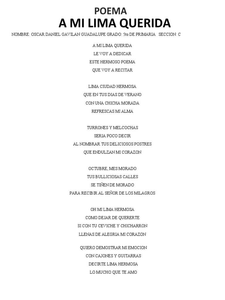 A Mi Lima Querida | PDF