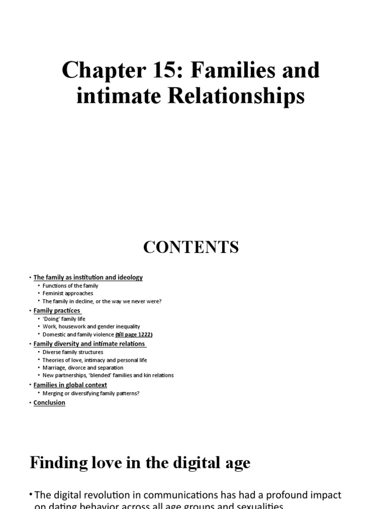 Chapter 15-Families and Intimate Relationships | PDF