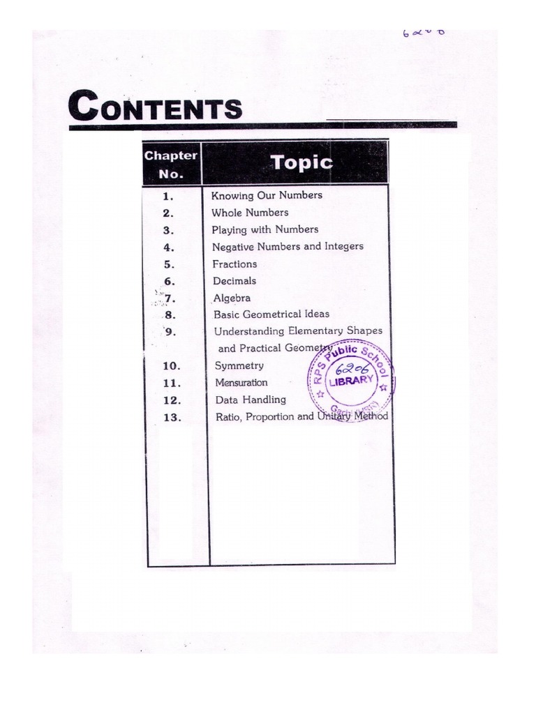 6th Maths Final For Students | PDF