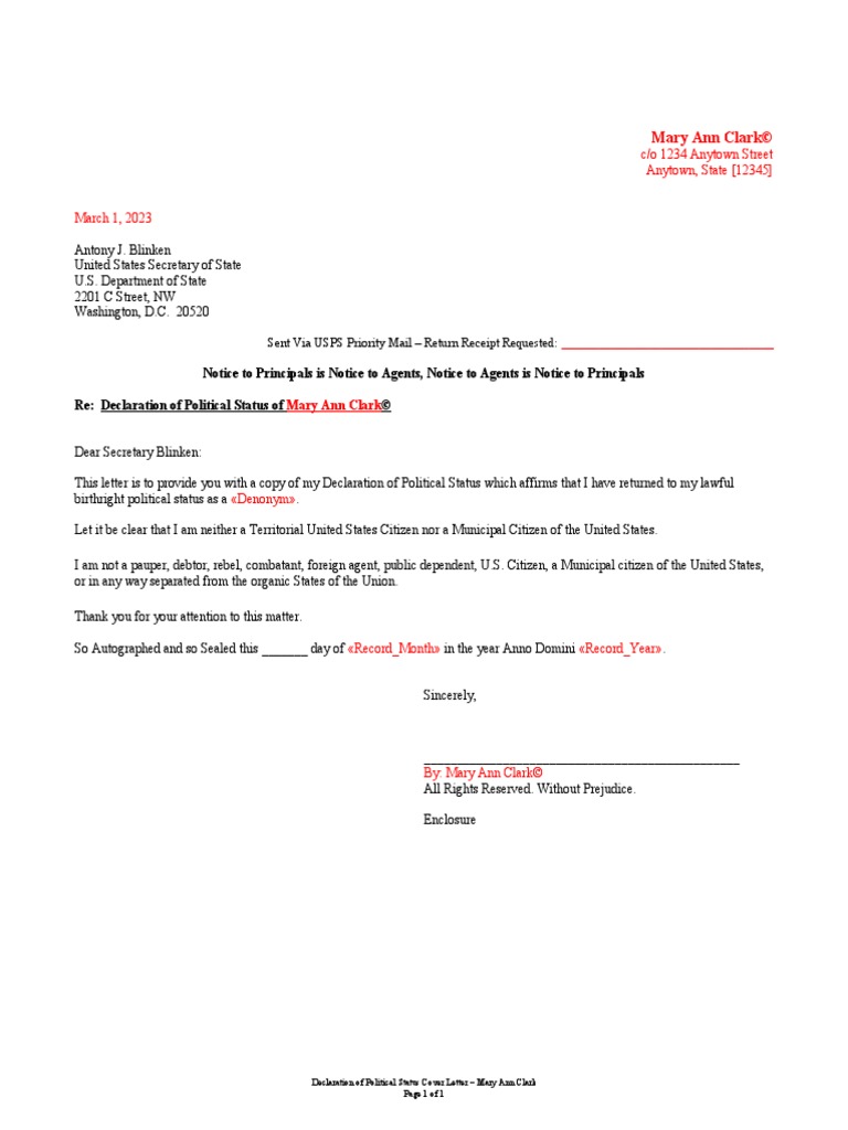 Cover Letters - Blinken and Bitter | PDF | United States Department Of ...