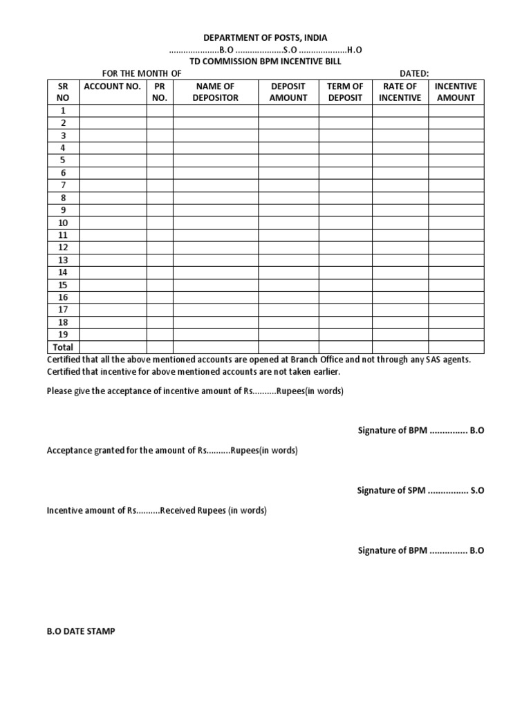 TD Commission BPM Incentive Bill | PDF | Finance & Money Management