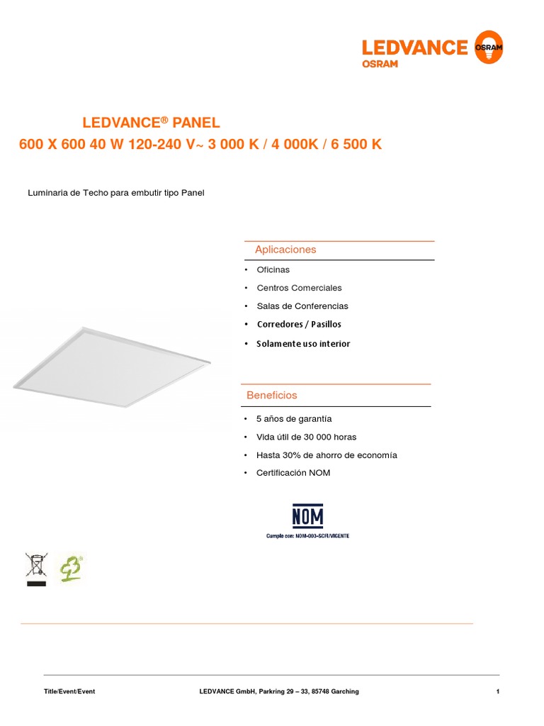 6c LUMINARIA Panel 2x2 | PDF