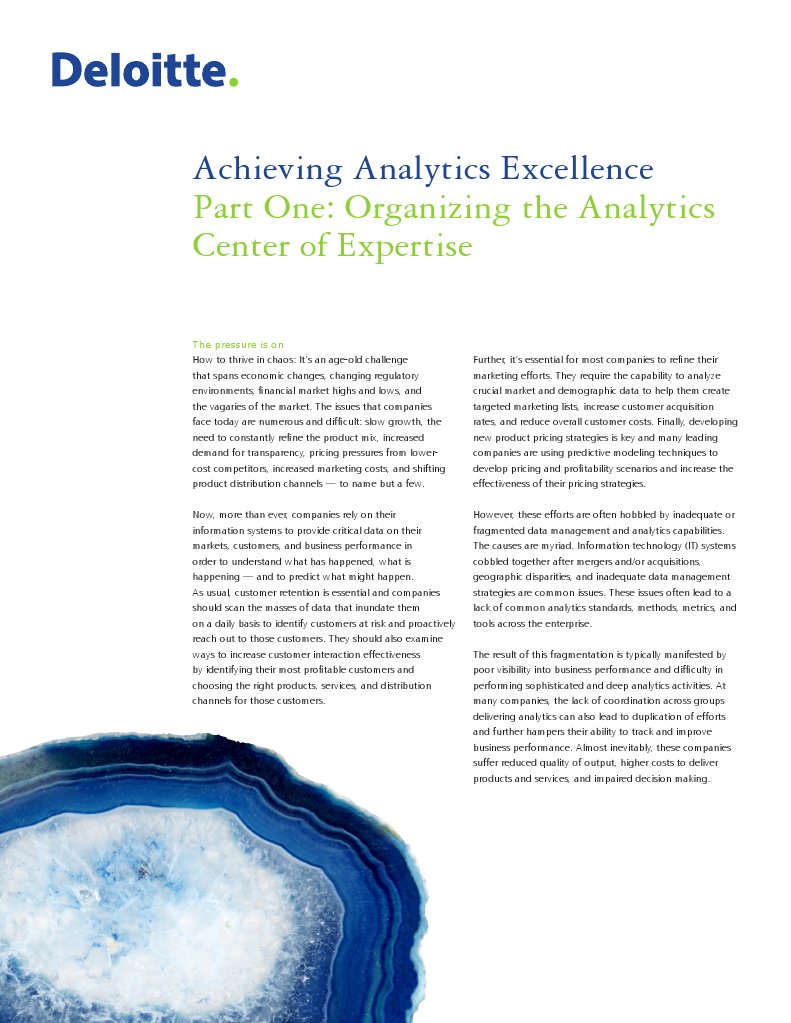 Deloitte Analytics | PDF | Strategic Management | Analytics