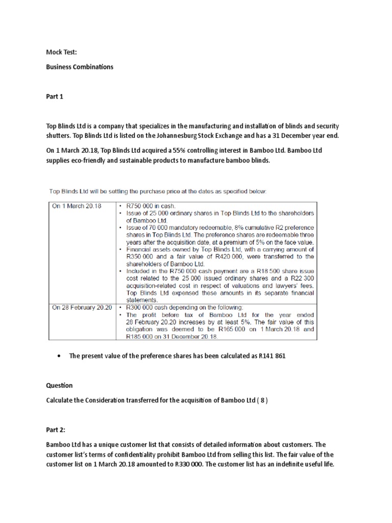 Mock Test Ifrs 3 Pdf