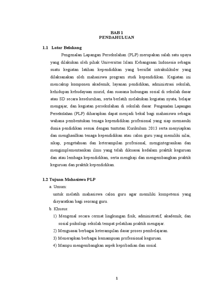 Format Laporan PPL UNIKI-1 | PDF
