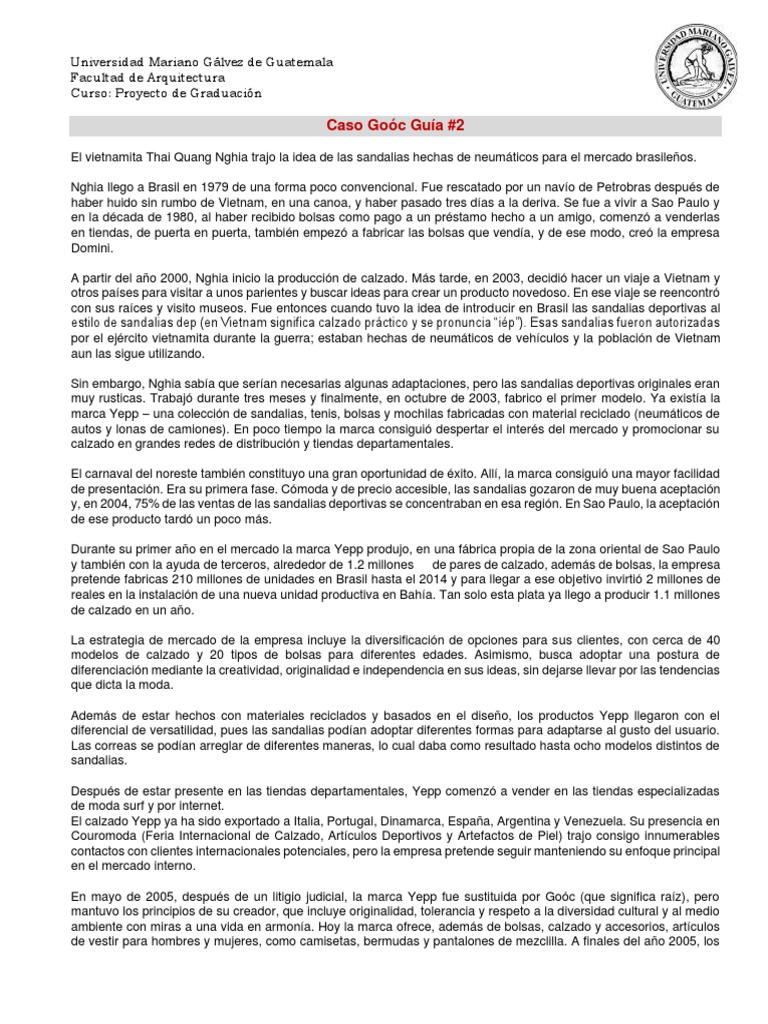 Caso Guía #2 - Gabriela Avila 600 19 4941 | PDF | Business | Marca