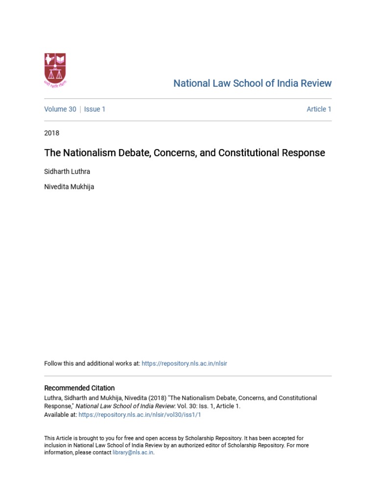 Nationalism Debate and Constitutional Response | PDF | Political ...