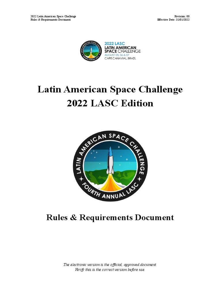 2022 LASC Rules & Requirements Document R00 | PDF | Rocket Propellant | Rocket