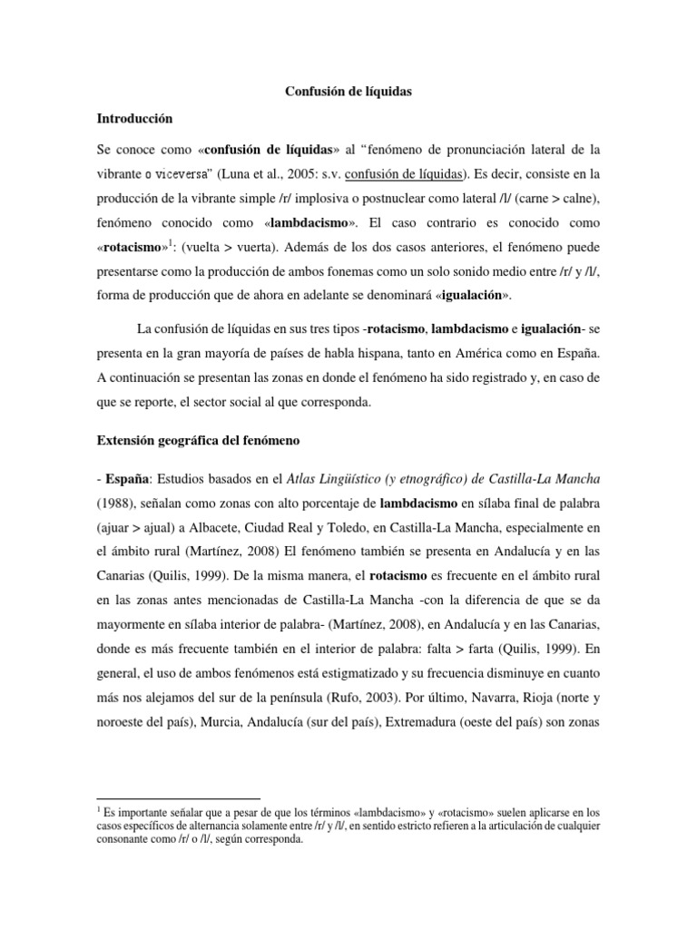 Lambdacismo en el español hispano | PDF | República Dominicana | Chile