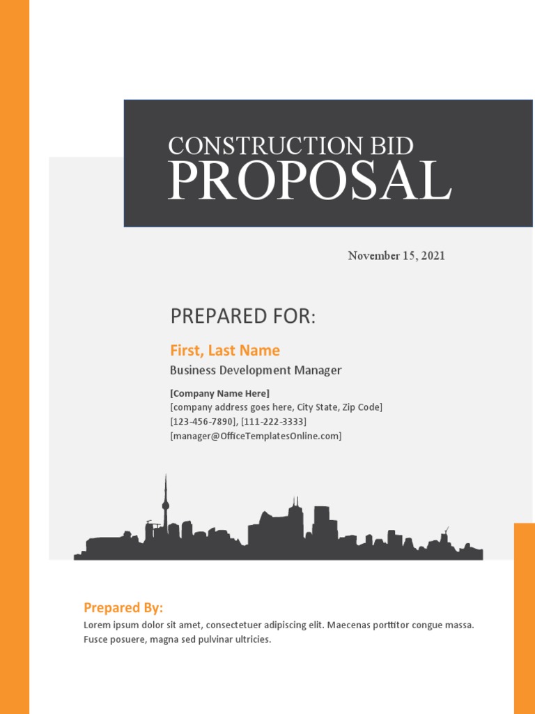 Construction Bid Proposal Template | PDF | Tullii