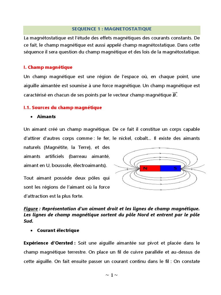 Magnétostatique : Champ et Forces Magnétiques | PDF