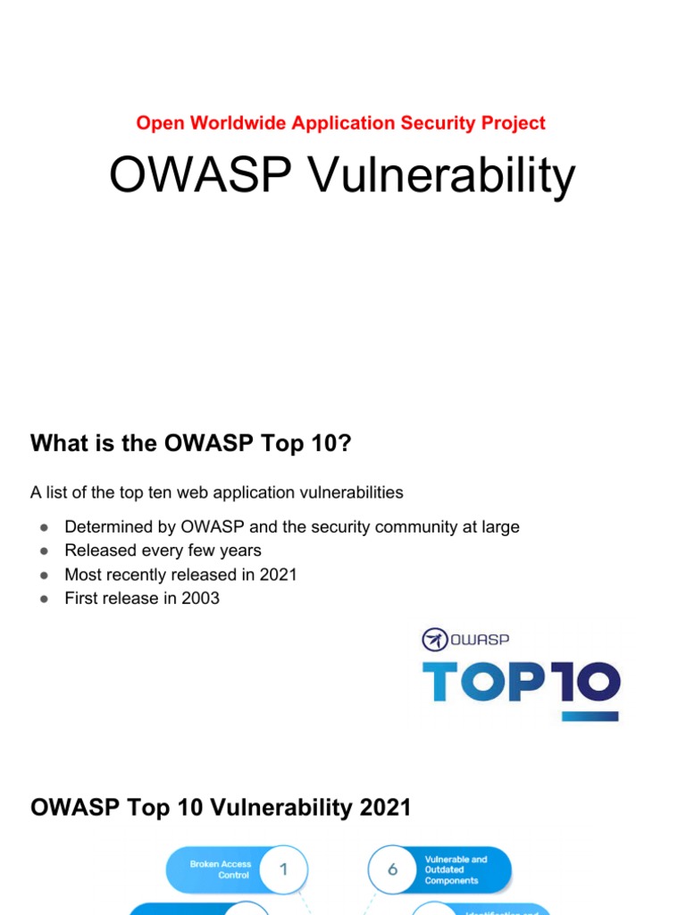 OWASP Vulnerability | PDF
