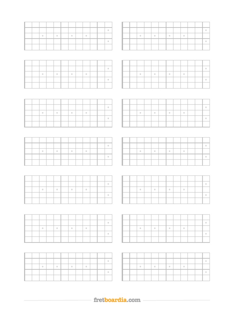 Blank Fretboard Charts Guitar 12 | PDF