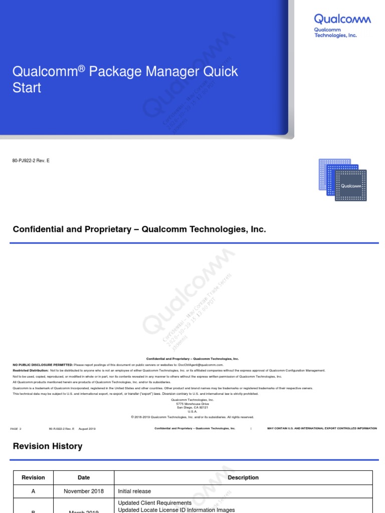 Qualcomm Package Manager Quick Start: 80-PJ922-2 Rev. E | PDF