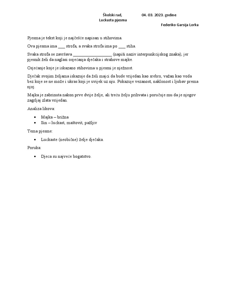 Luckasta Pjesma | PDF