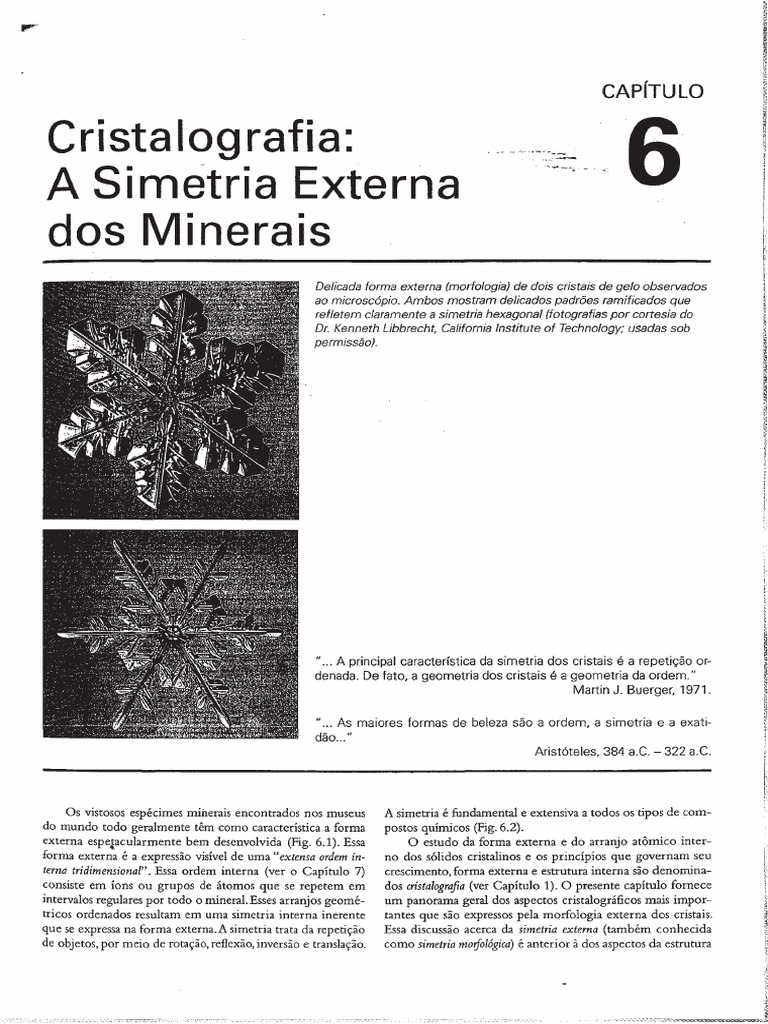 Cap 06 - Cristalografia - A Simetria Externa Dos Minerais | PDF