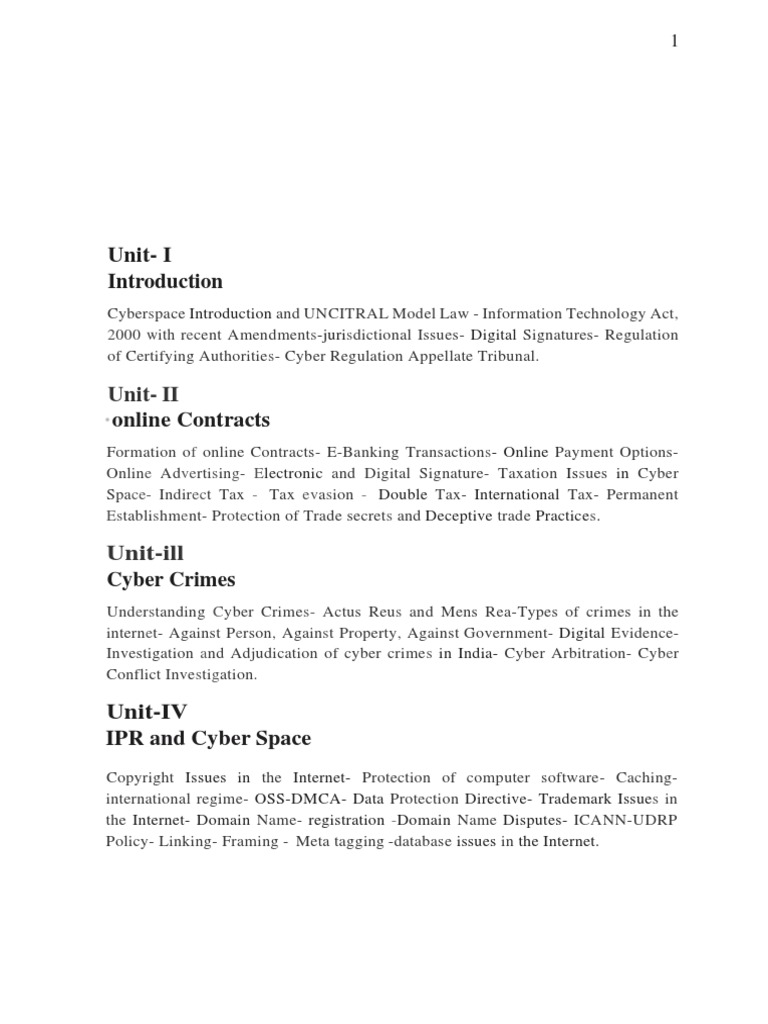 Cyber Law Notes | PDF | Minimum Contacts | Jurisdiction Cyber Law Notes | PDF | Minimum Contacts | Jurisdiction