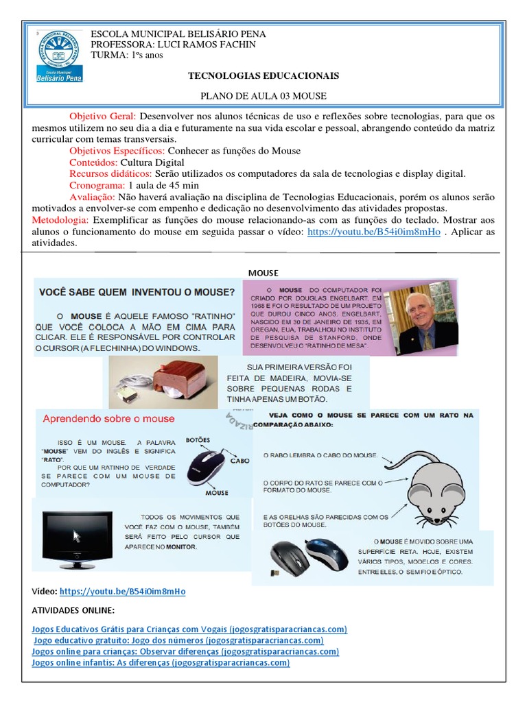 Plano de Aula 05 Mouse | PDF