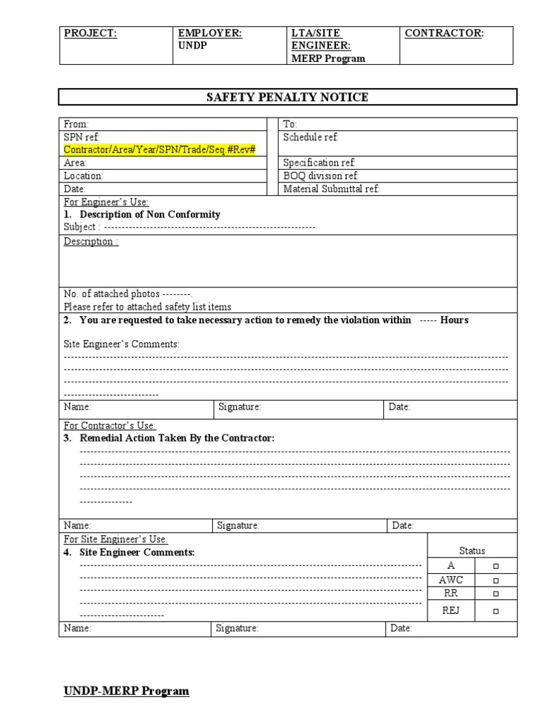 Safety Penalty Notice | PDF | Personal Protective Equipment | Working ...