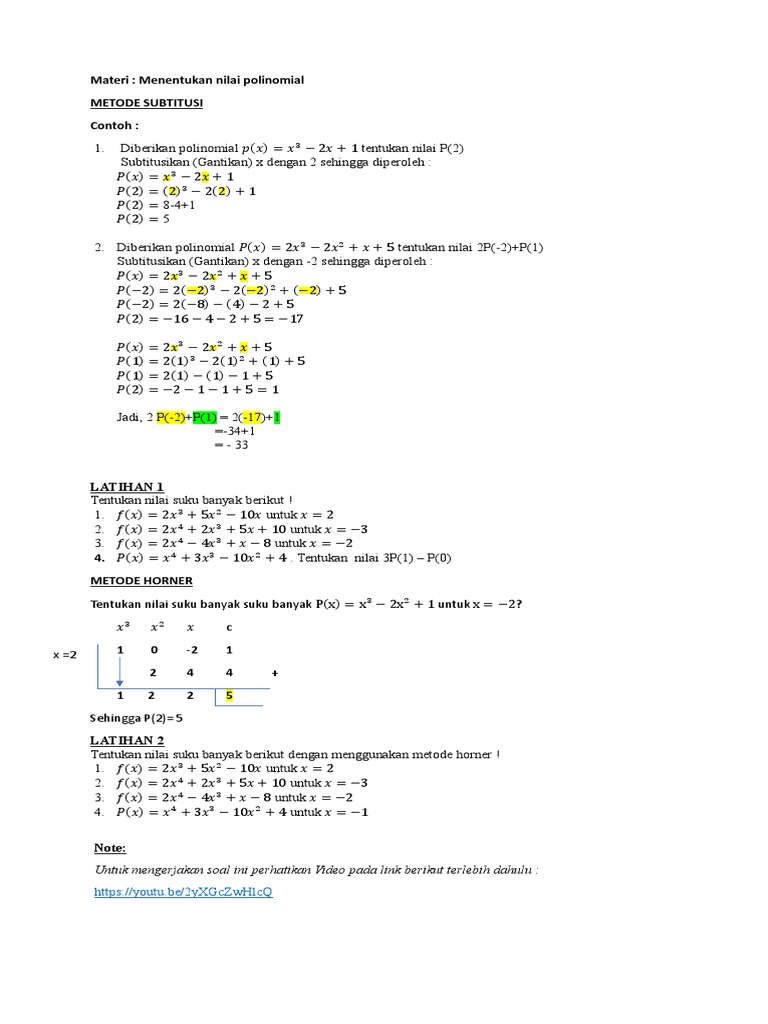 Pembagian Polinomial | PDF
