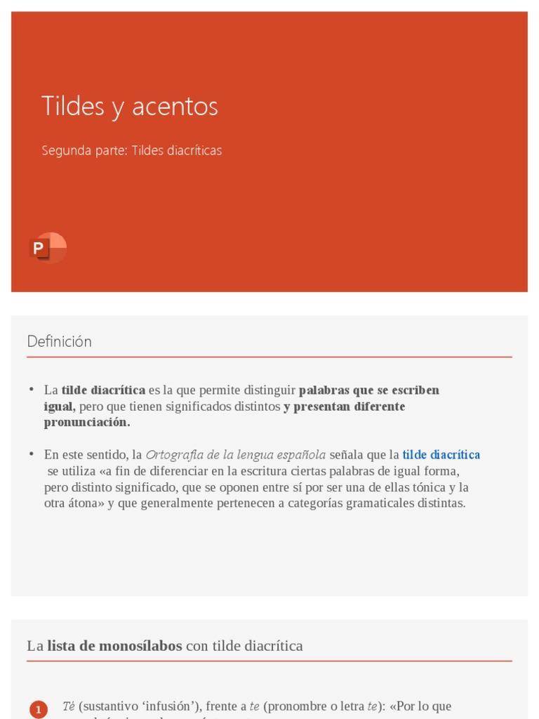 Tildes y Acentos Diacríticas | PDF | Palabra | Unidades Semánticas