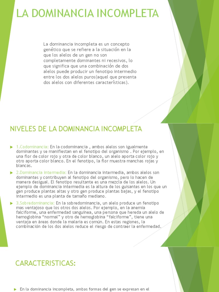 Dominancia Incompleta: Conceptos y Ejemplos | PDF | Dominancia ...