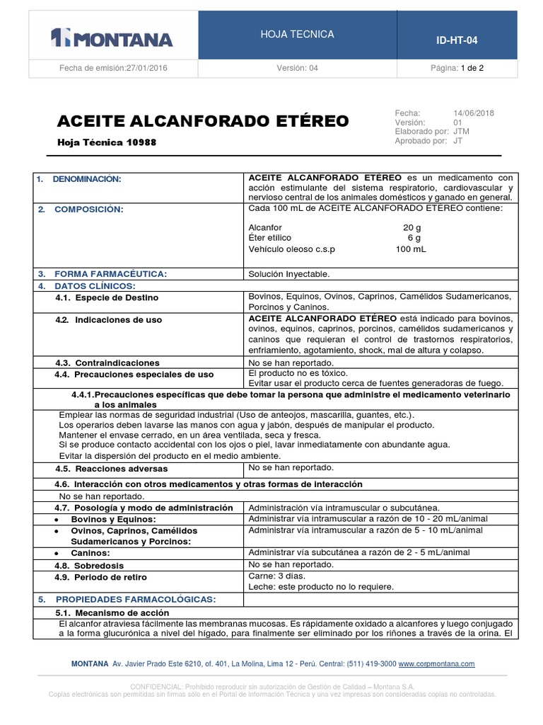 Aceite Alcanforado | PDF | Medicamentos con receta