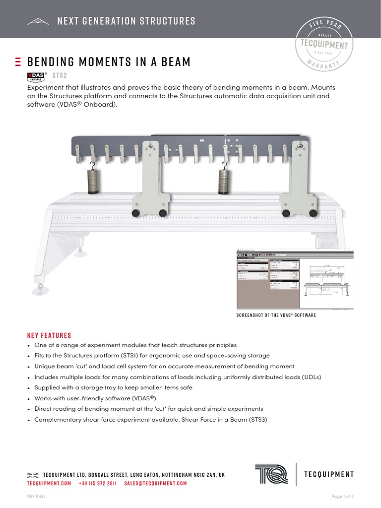 STS2 Bending Moments in A Beam Datasheet | PDF | Bending | Beam (Structure)