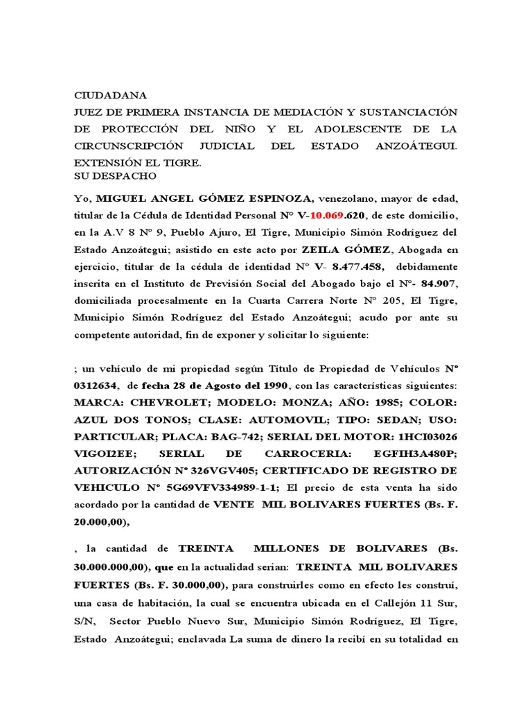 Titulo Supletorio Migue | PDF