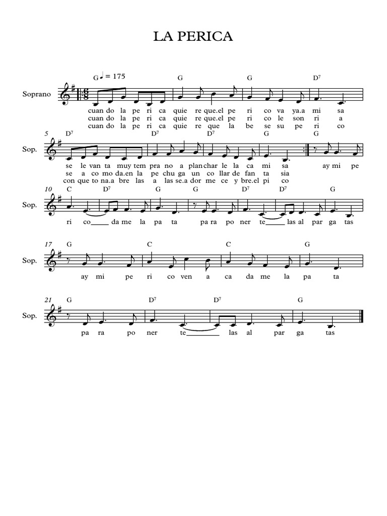 LA PERICA - Partitura Completa | PDF