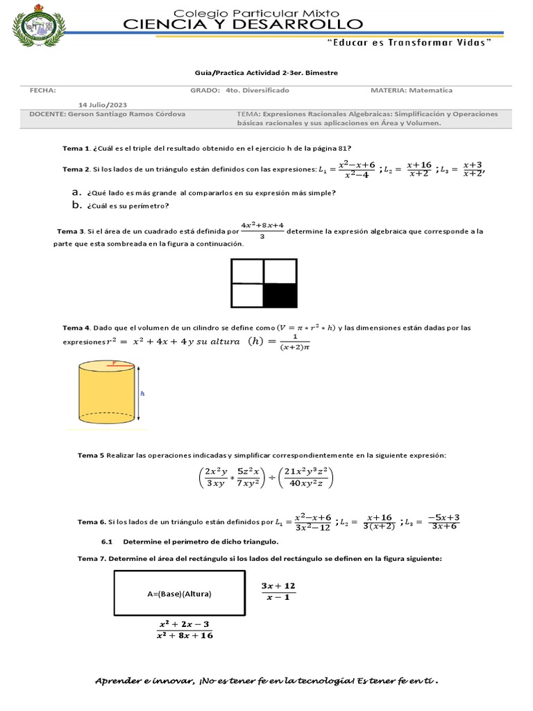 Guia de Practica Mate-Actividad 2 | PDF