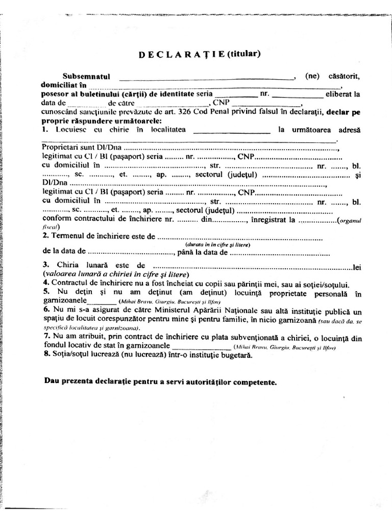 Model Declaratie | PDF