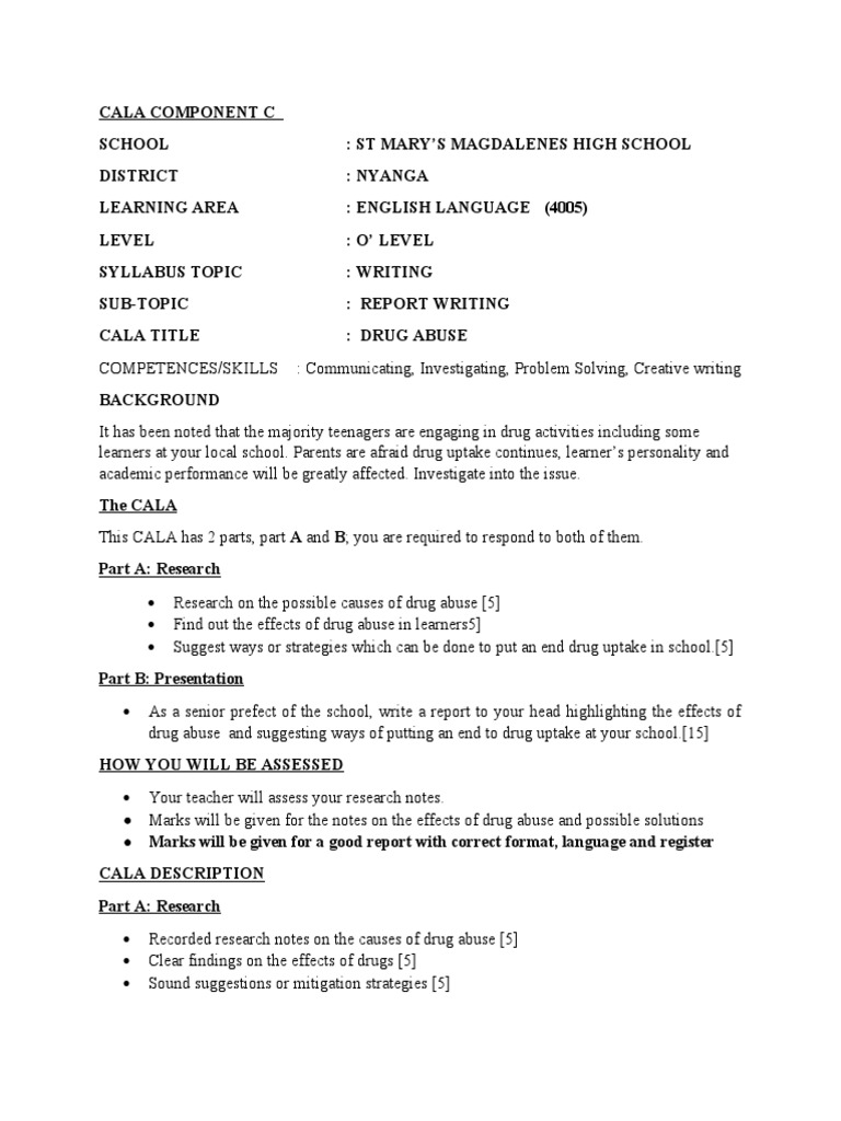 Cala Component C | PDF | Substance Abuse | Mental Health