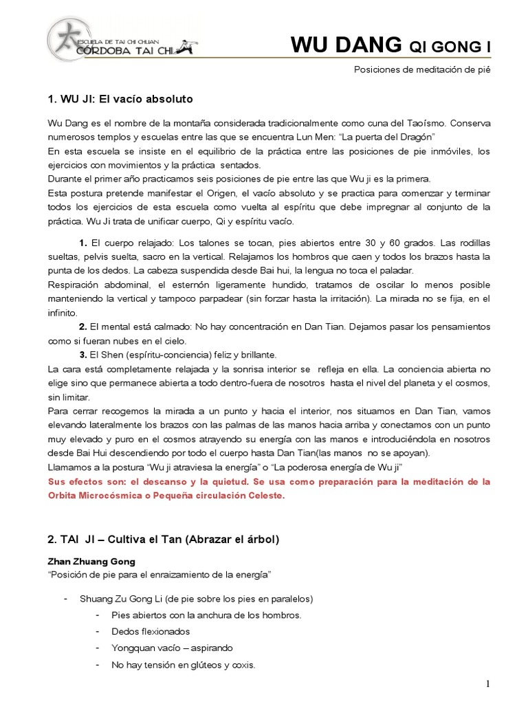 Wu Dang Qi Gong I | PDF | Qi | Mano