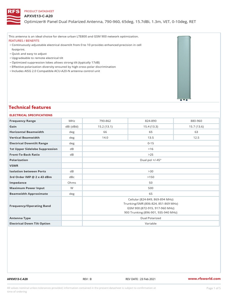 Apxve13 C A20 | PDF | Antenna (Radio) | Electrical Engineering