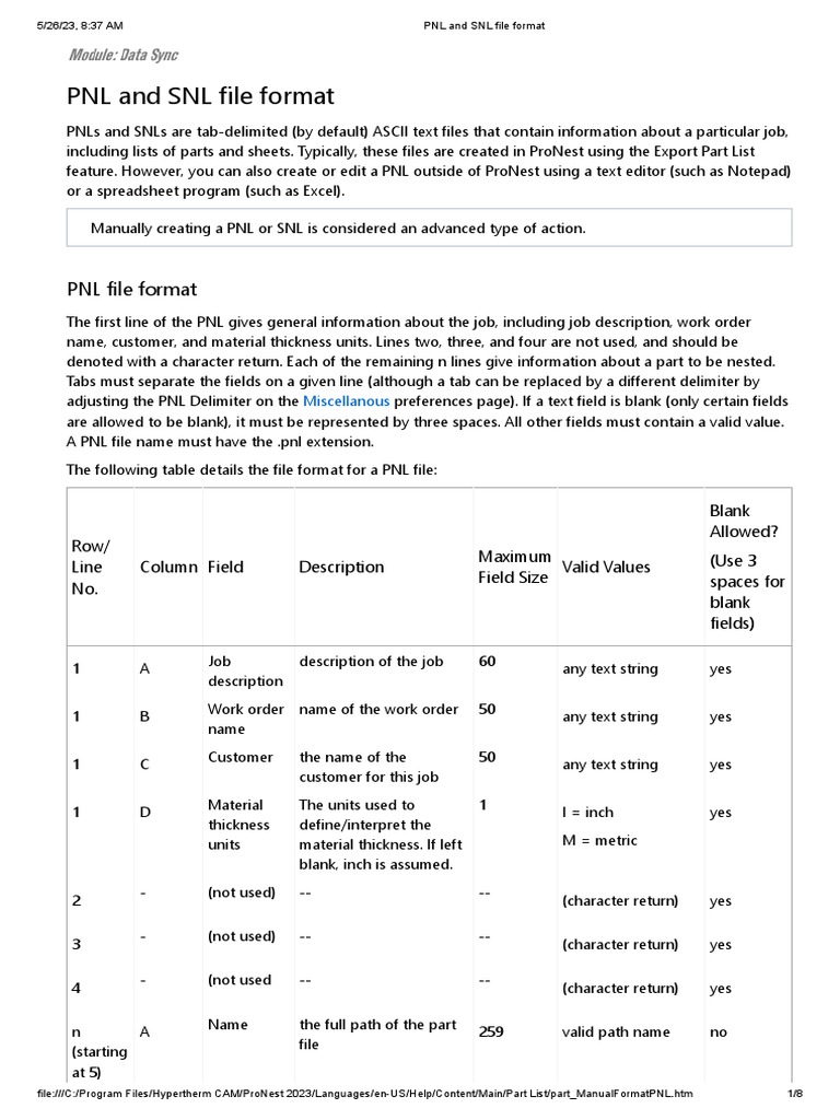 Pronest PNL Format | Download Free PDF | Computing | Software Engineering