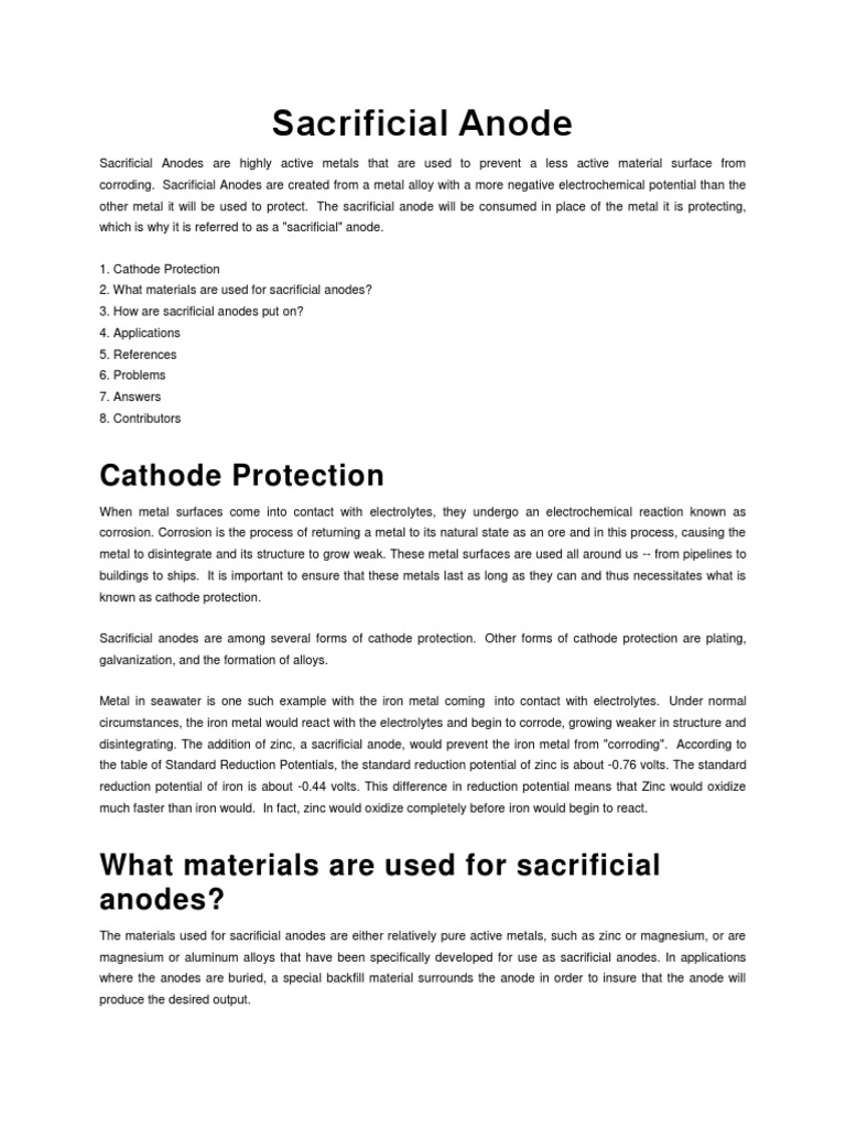 Sacrificial Anode | PDF | Anode | Corrosion