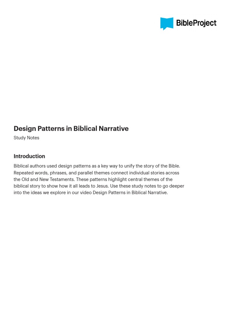 Design Patterns Narrative - Study Notes | PDF | Book Of Exodus | Book ...