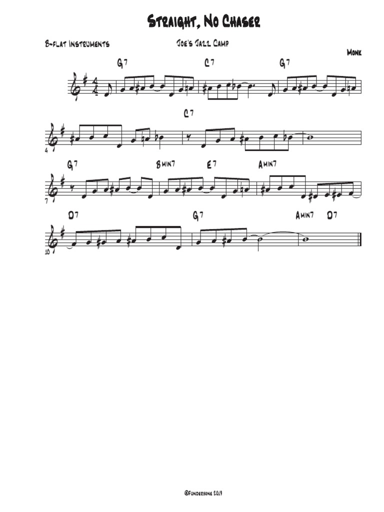 Straight, No Chaser - BB Instruments - Score | PDF