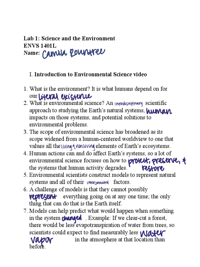 Lab 1 | PDF | Environmental Science | Natural Environment
