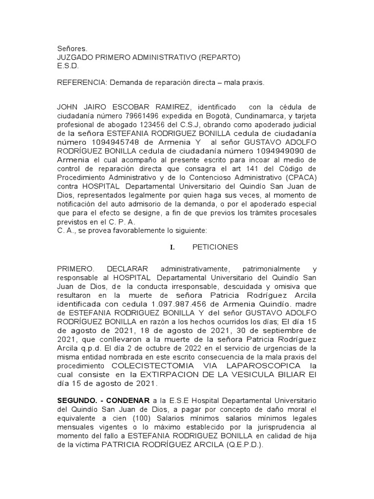 Demanda Final Administrativo | PDF | Caso de ley | Justicia