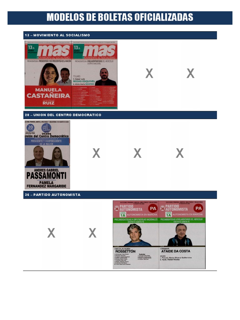 Modelos de Boletas Electorales 2023 | PDF