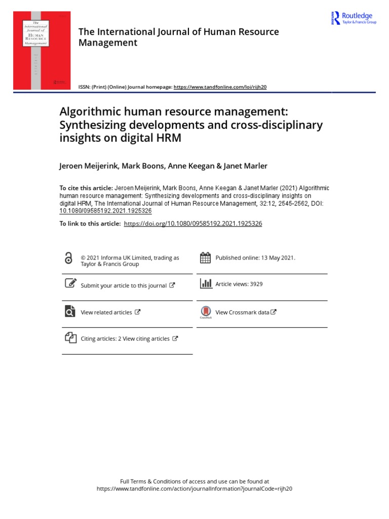 Algorithmic Human Resource Management Insights | PDF | Human Resource ...