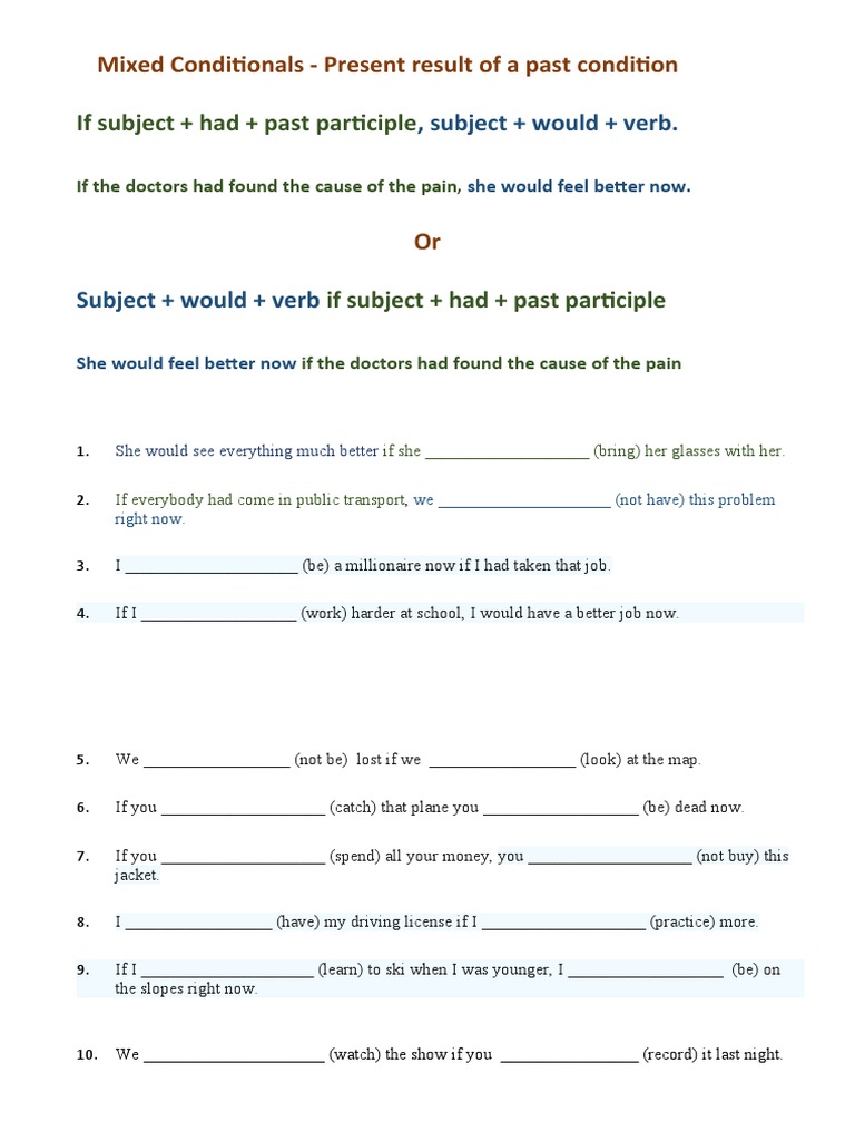 Mixed Conditionals - Extra | PDF