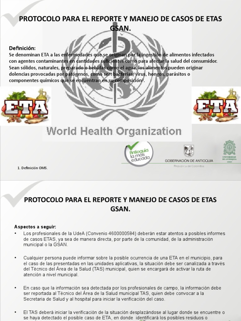 PROTOCOLO PARA EL REPORTE Y MANEJO DE CASOS DE ETAs | PDF