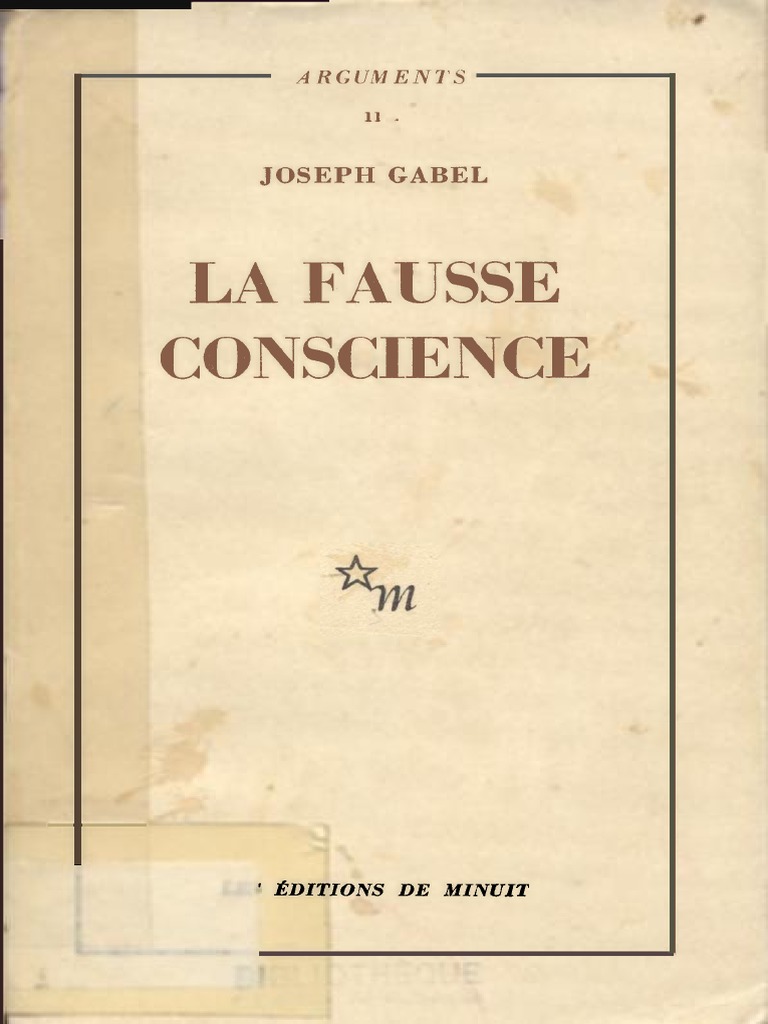La Fausse Conscience (Joseph Gabel) | PDF | Sciences sociales
