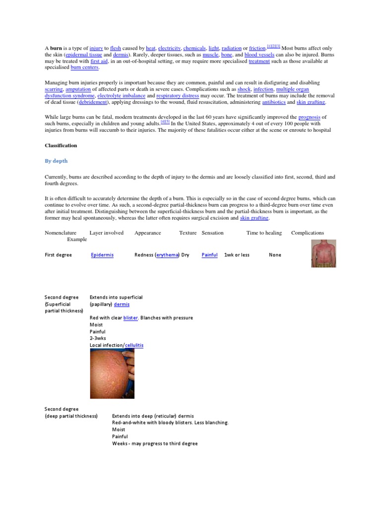 Classification: by Depth | PDF | Burn | Wound