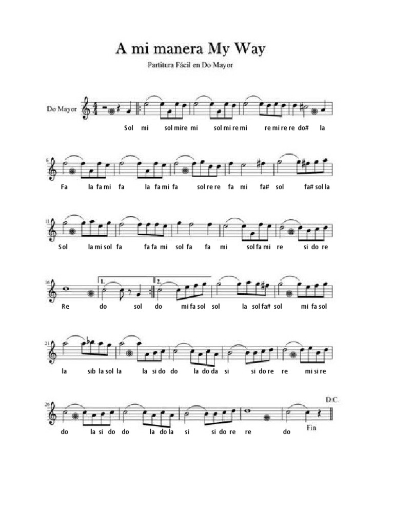 A Mi Manera (Notas) | PDF