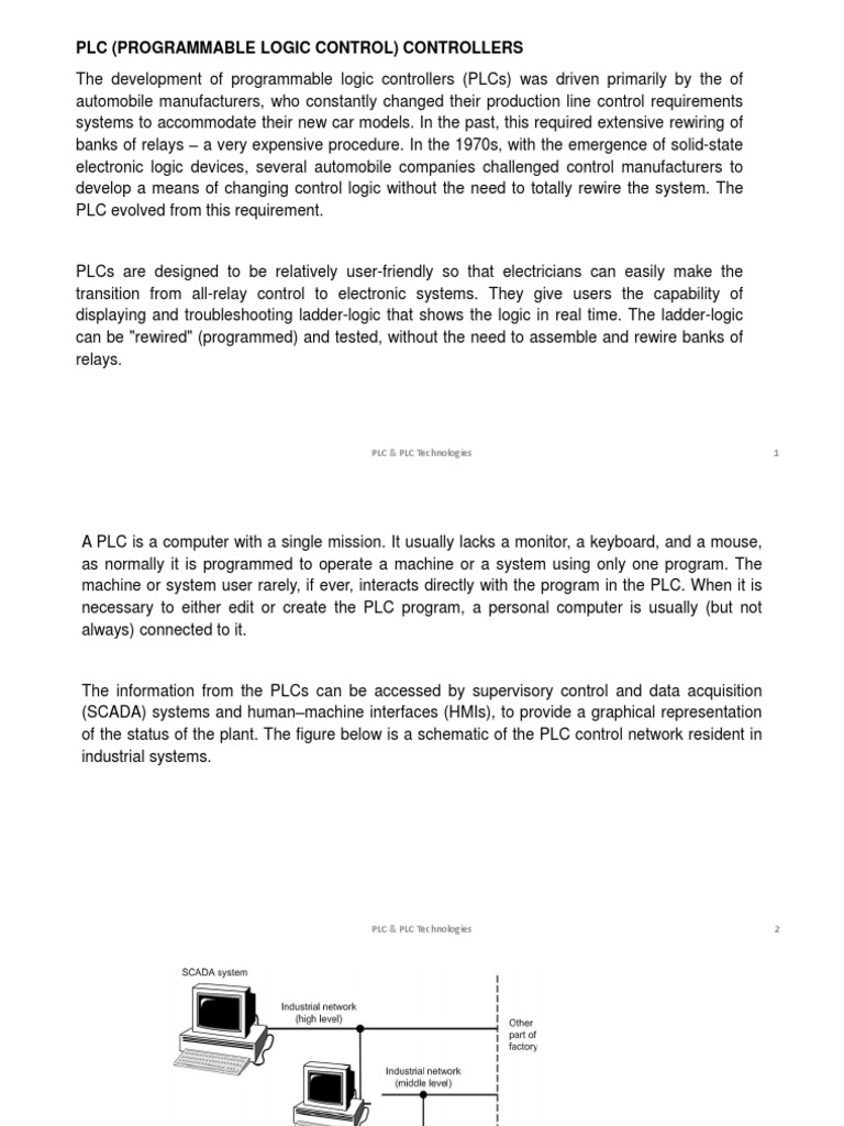 PLC and PLC Technologies | PDF | Programmable Logic Controller | Microcontroller